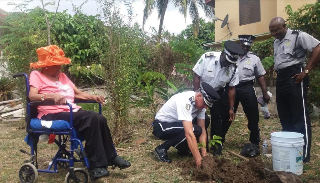 Police gift seniors with fruit trees