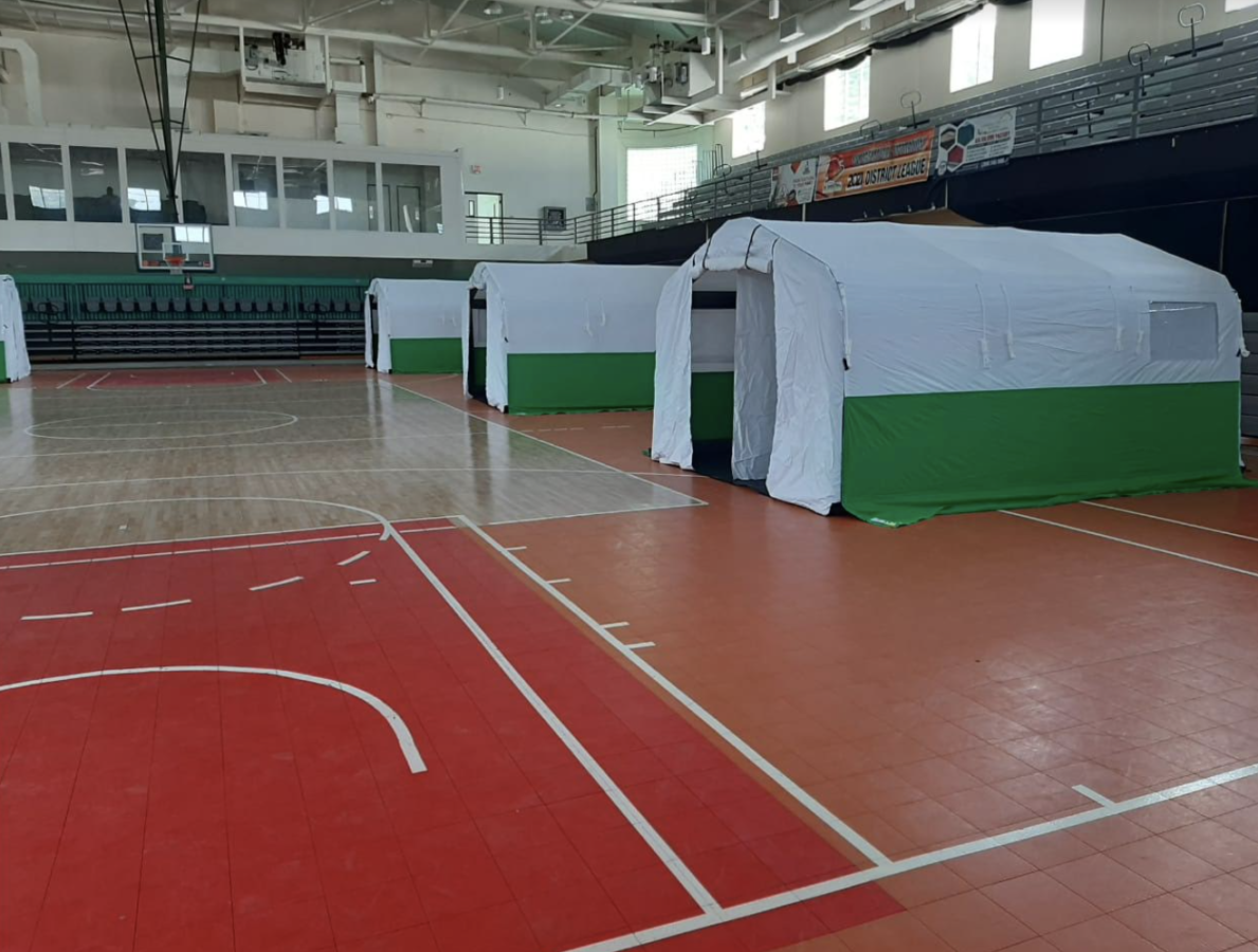 Field hospital set up at Sports Complex, ‘drive-thru’ tests coming