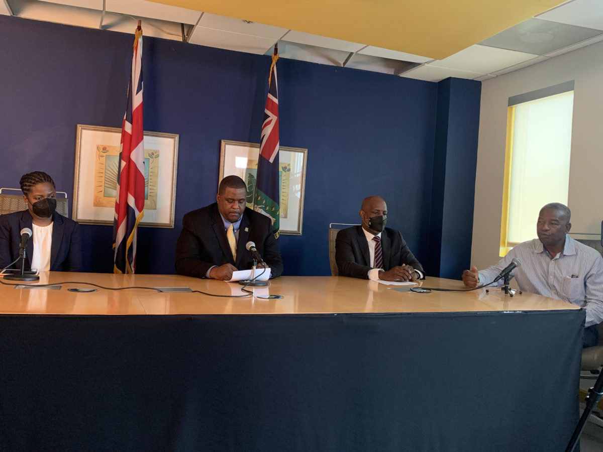 Local Tourism officials Sharie De Castro, Premier Andrew Fahie, Clive ...