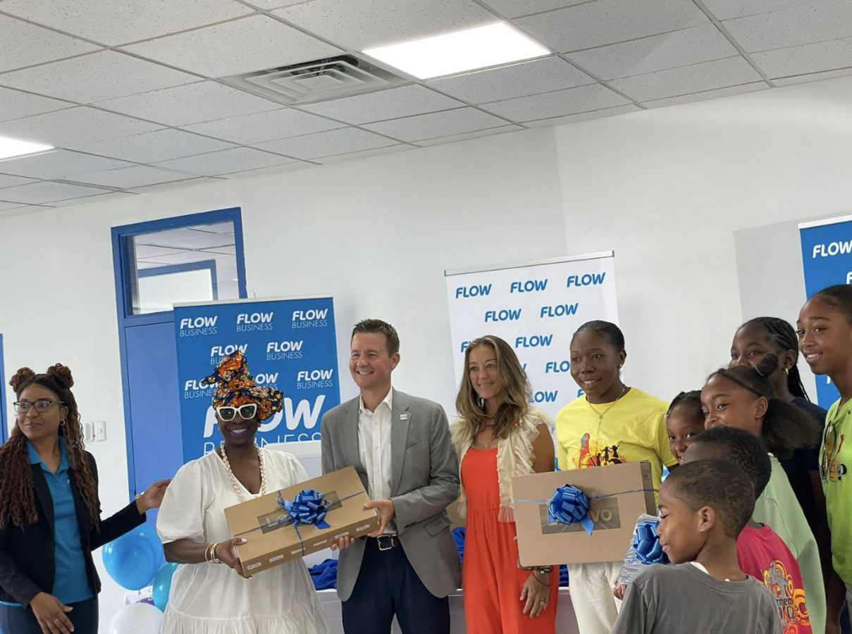Charitable arm of Flow donates computers to Unite BVI and YEP