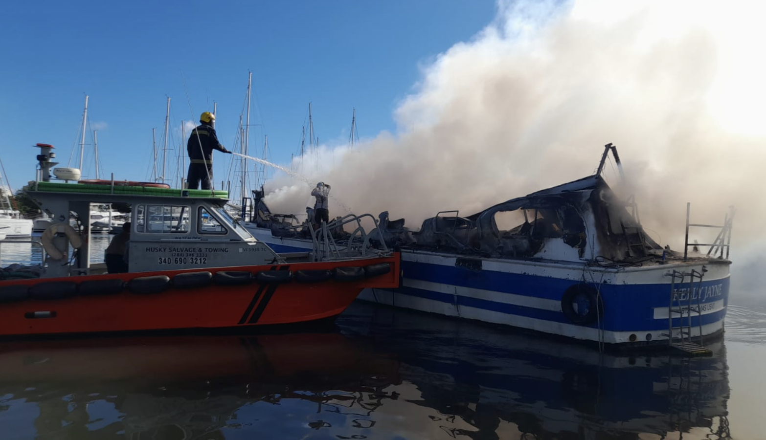 Fire guts vessel at Hannah Bay